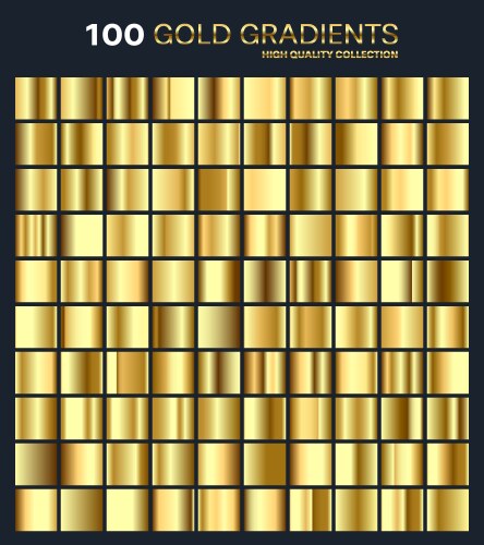 Gold gradient golden metal squares Royalty Free Vector Image