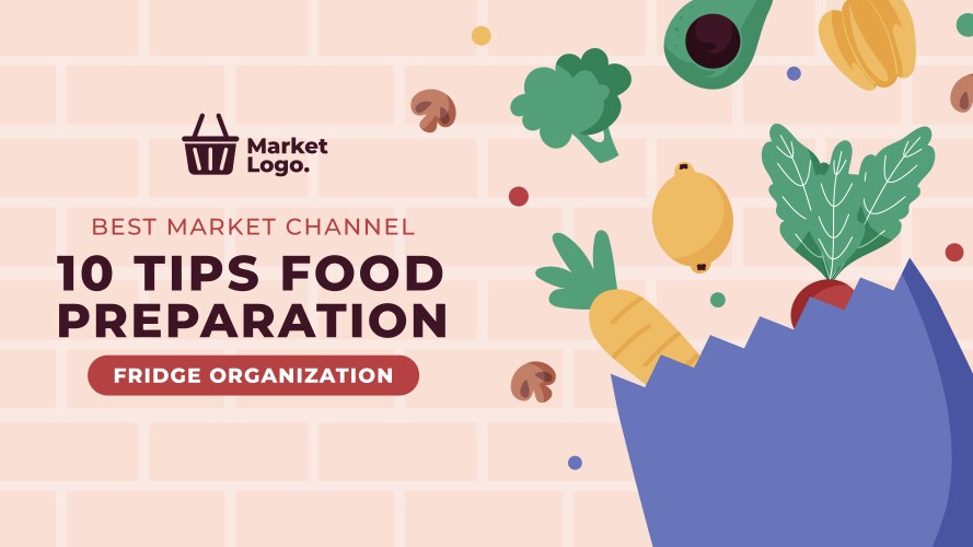 Hand drawn supermarket youtube thumbnail Vector Image