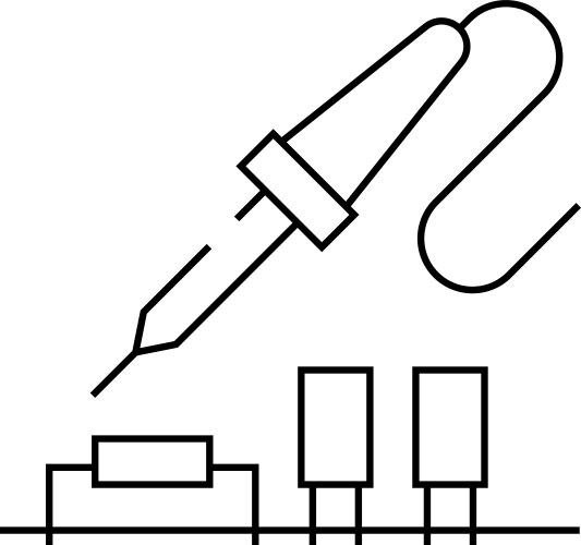 Iron solder soldering icon doodle Royalty Free Vector Image