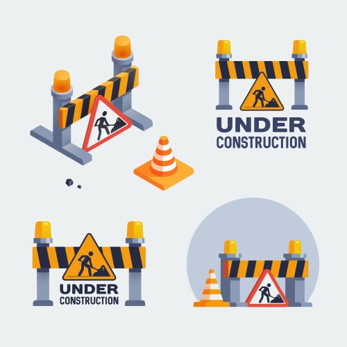 Under construction sign Royalty Free Vector Image