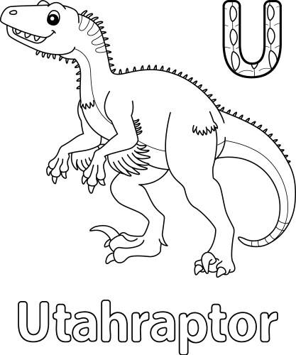 Ankylosaurus alphabet dinosaur abc coloring page Vector Image