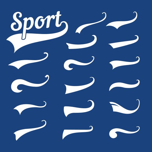 Baseball tails swoosh swash swish typography Vector Image