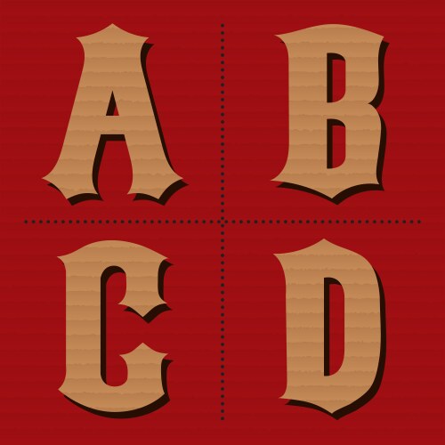 Alphabet western letters vintage design q r s Vector Image