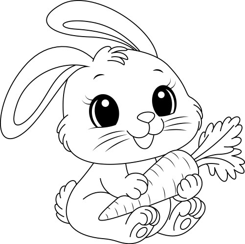 Cute gloves outline black and white coloring page Vector Image