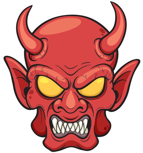 Horror joker face sticker Royalty Free Vector Image