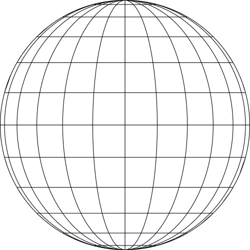 World map with meridians and parallels grid Vector Image
