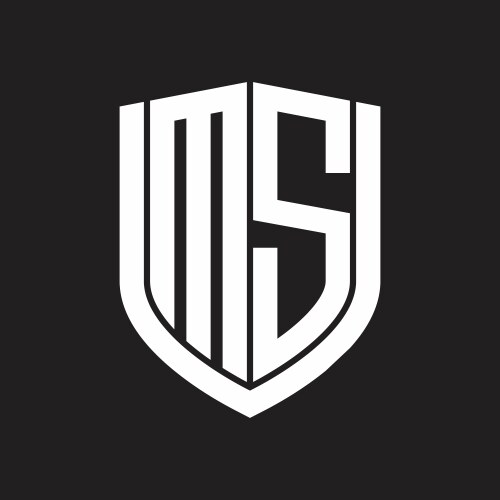 Ms initial logo linked circle monogram Royalty Free Vector