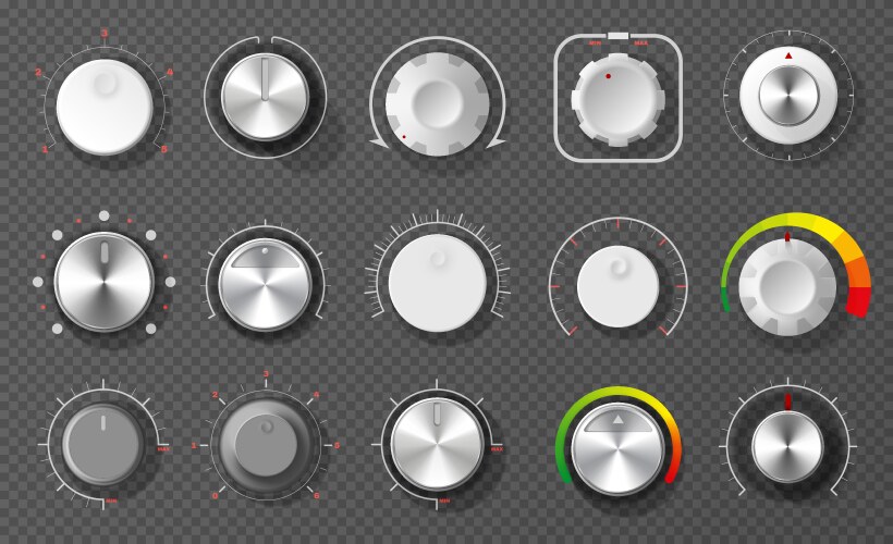 Realistic round adjustment dial background Vector Image