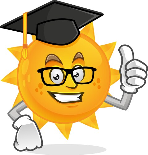 Graduation globe character cartoon style Vector Image