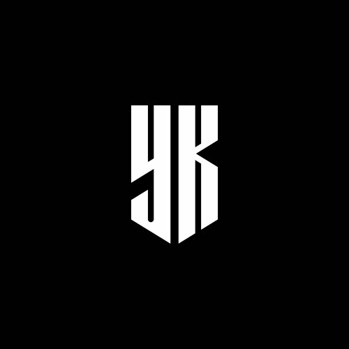 Yk logo monogram shield shape with crown design Vector Image