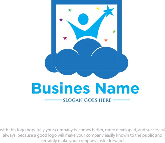 Happy team logo designs icon modern Royalty Free Vector