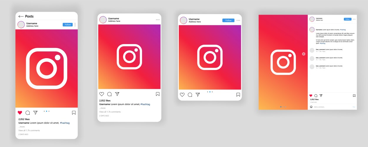 Vetor De Layout Do Instagram Page 2 | Instagram Layout Design Vectors