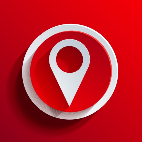 Red neon map pointer symbol Royalty Free Vector Image