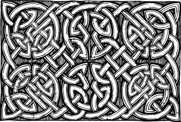 Raven hand-drawn in celtic style Royalty Free Vector Image