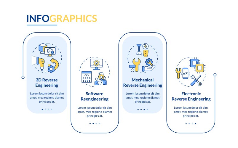 Reverse engineering process infographic vertical Vector Image