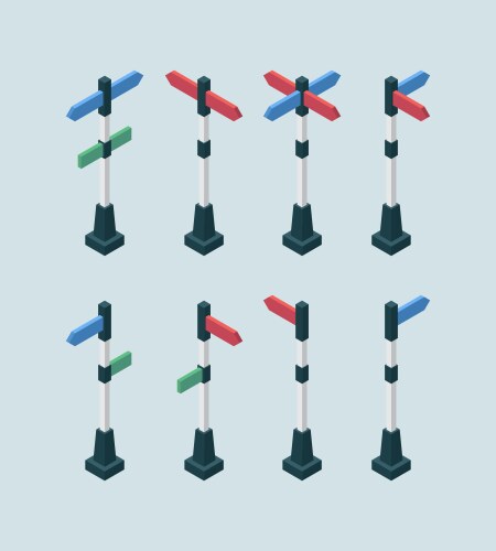 Arrows direction road signs for street or highway Vector Image