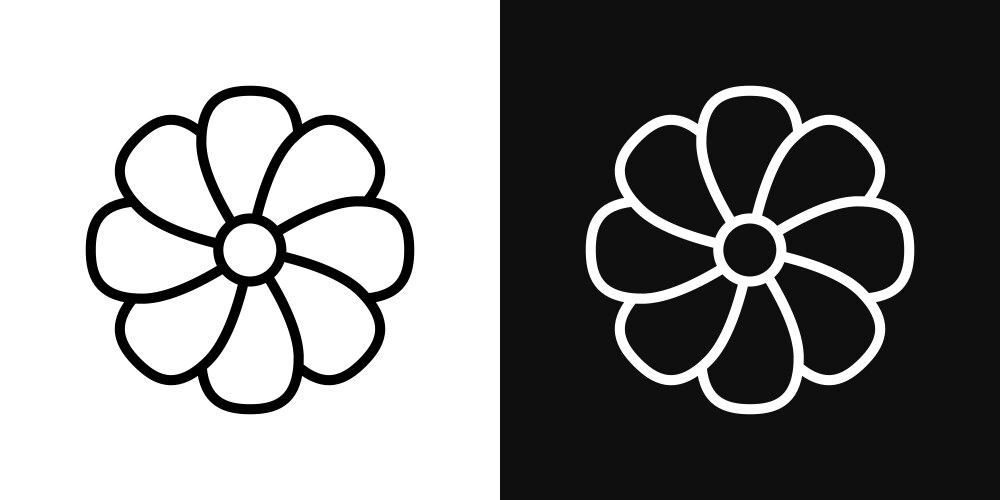 Flowers icon set floral symbol spring bloom Vector Image