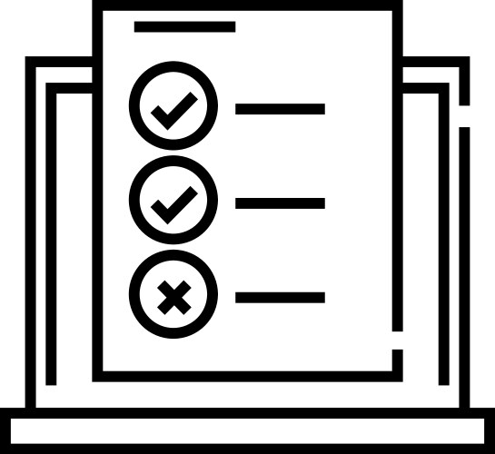 Technical test line icon concept sign outline Vector Image