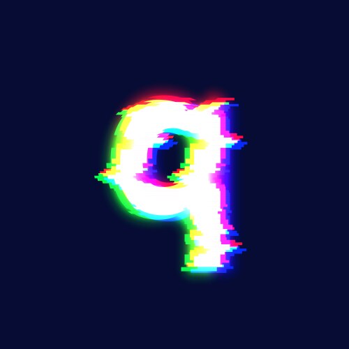 Realistic glitch font character question mark Vector Image