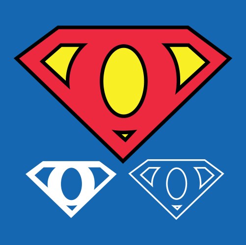 Superhero logo icon with letter v vec Royalty Free Vector