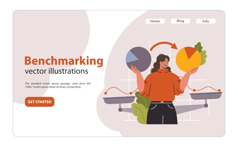 Benchmarking concept comprehensive stages Vector Image