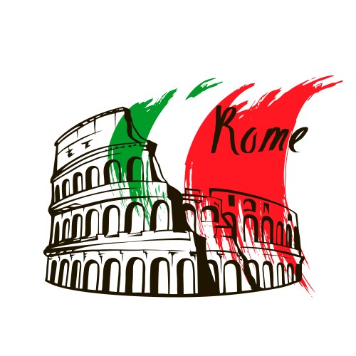 Coliseum in rome italy Royalty Free Vector Image