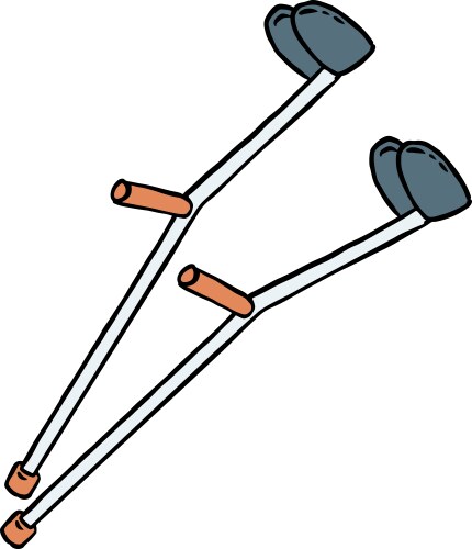 Walker support for disabled people doodle glyph Vector Image