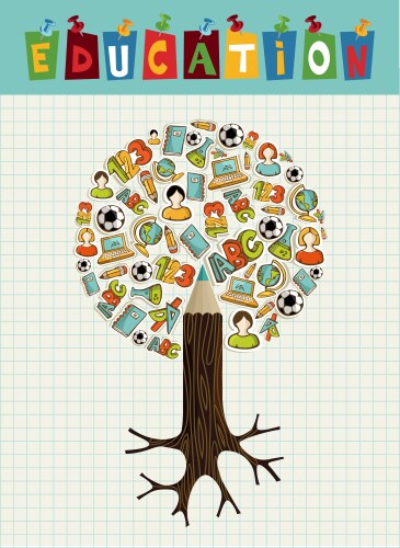 Education concept tree Royalty Free Vector Image