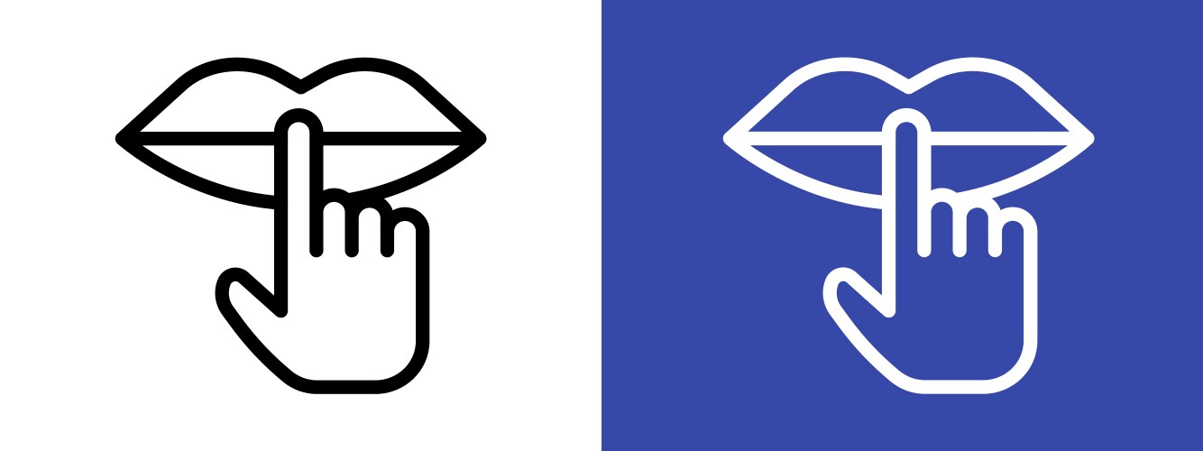 Please do quite pssst icon logo set Royalty Free Vector