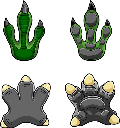 Raptor dinosaur paw print logo Royalty Free Vector Image