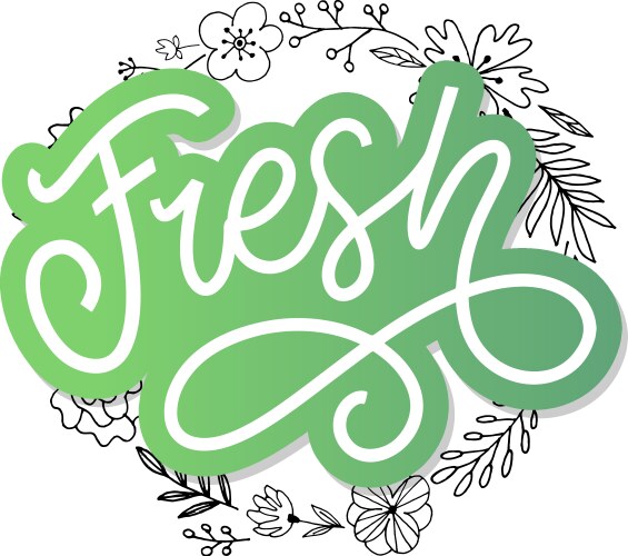 Farm fresh hand written lettering calligraphy Vector Image