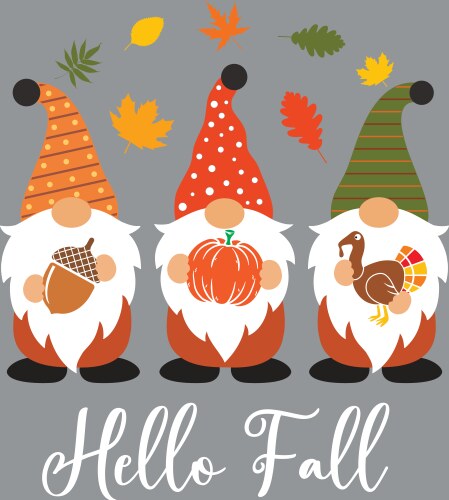 Fall gnome 1 Royalty Free Vector Image - VectorStock