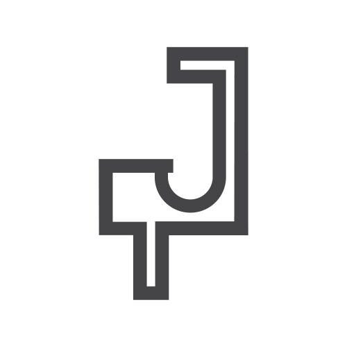 Initial letter tj logo or jt design Royalty Free Vector