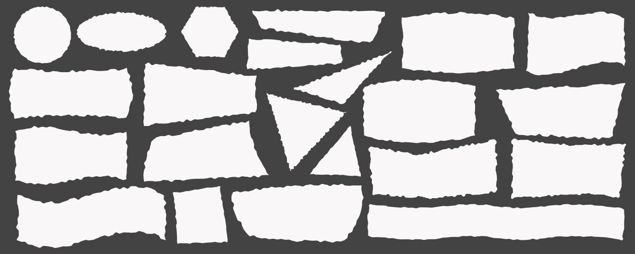 Paper rectangle with rough edge torn shapes Vector Image