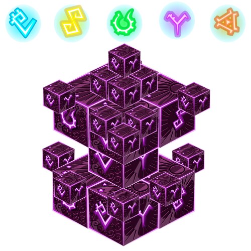 Modern magic witchcraft circle with runes Vector Image