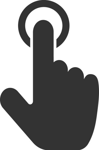 Click hand black simple icon Royalty Free Vector Image