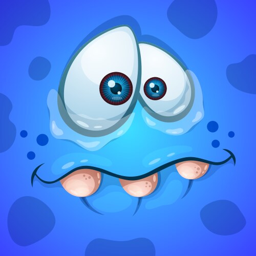 Cute funny crazy monster character halloween Vector Image