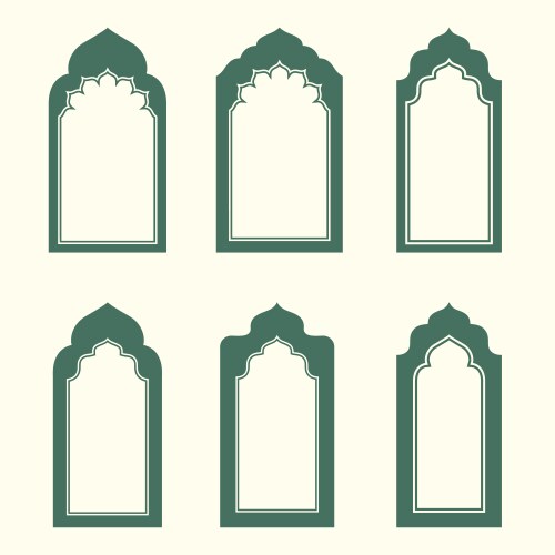 Green islamic ramadan shape collection Royalty Free Vector