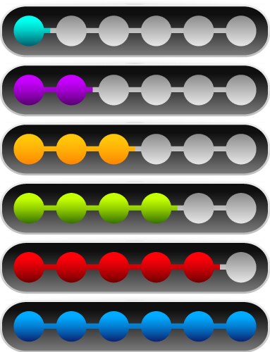 Progress level indicators - gauges meters Vector Image