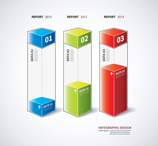 Infographic template modern box design Royalty Free Vector