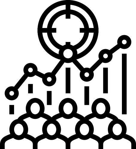 Mobile monetize icon outline audience Royalty Free Vector