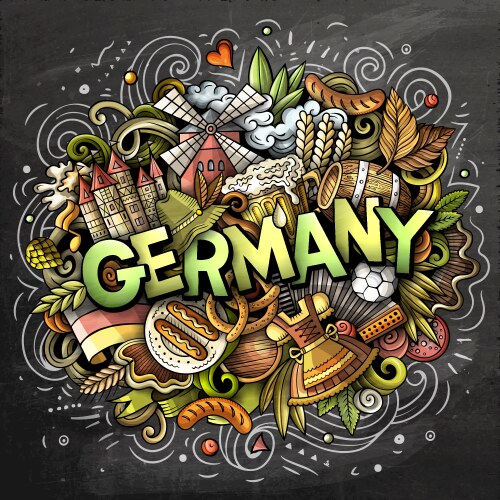 Germany deutschland cartoon doodles Royalty Free Vector