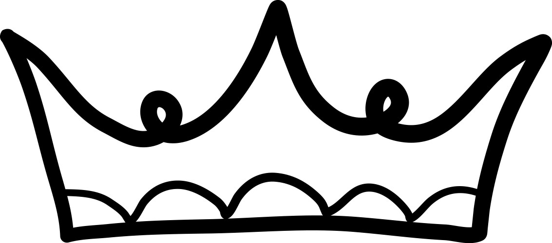 Sketch crown simple graffiti crowning elegant Vector Image