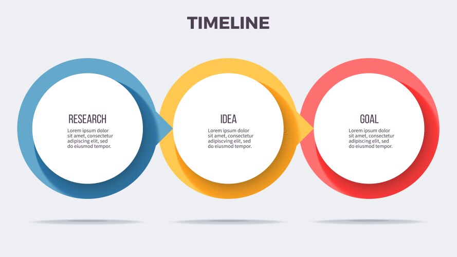 Business infographics timeline with 3 steps Vector Image