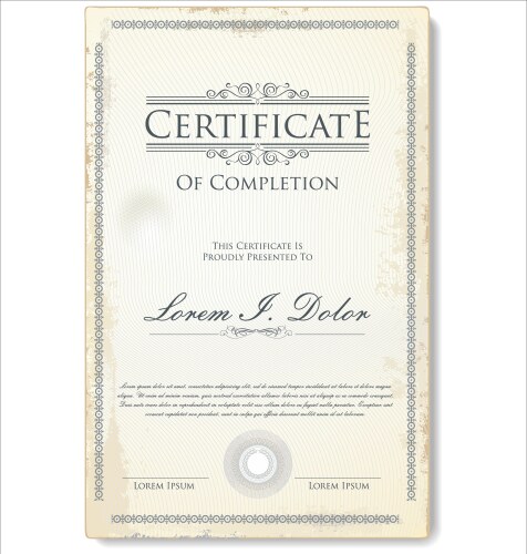 Green certificate template vertical Royalty Free Vector
