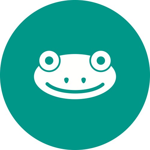 Cute flat frog logo or icon Royalty Free Vector Image