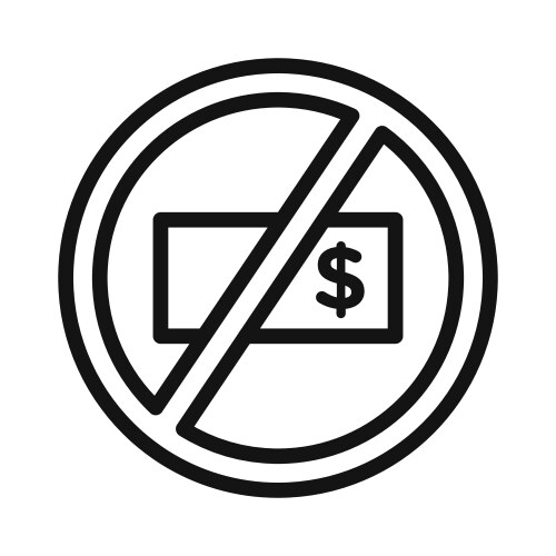 Stop corruption icon black line art Royalty Free Vector
