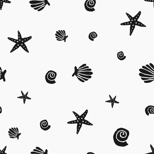 Vintage style seamless pattern with seashells Vector Image