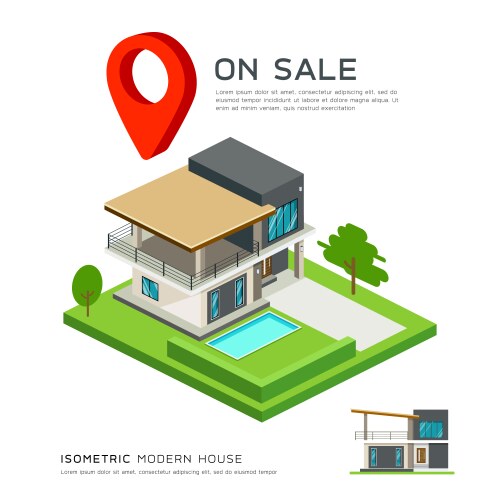 Modern house exterior design from glass concrete Vector Image