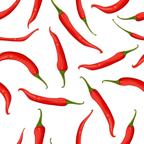 Seamless pattern white with chilli pepper Vector Image